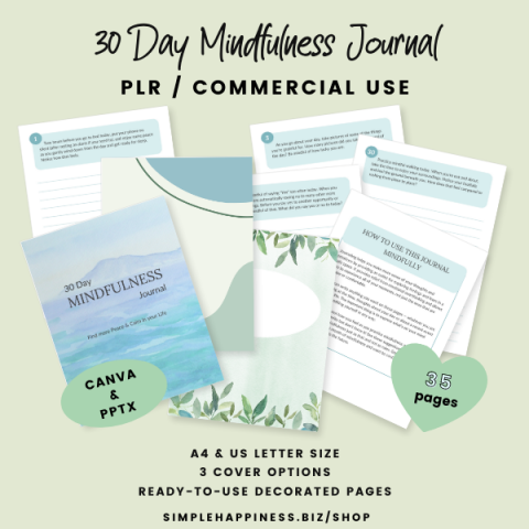 30 Day Mindfulness Journal - Simple Happiness Biz