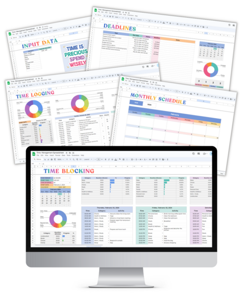 Ultimate Time Management Spreadsheet - Simple Happiness Biz